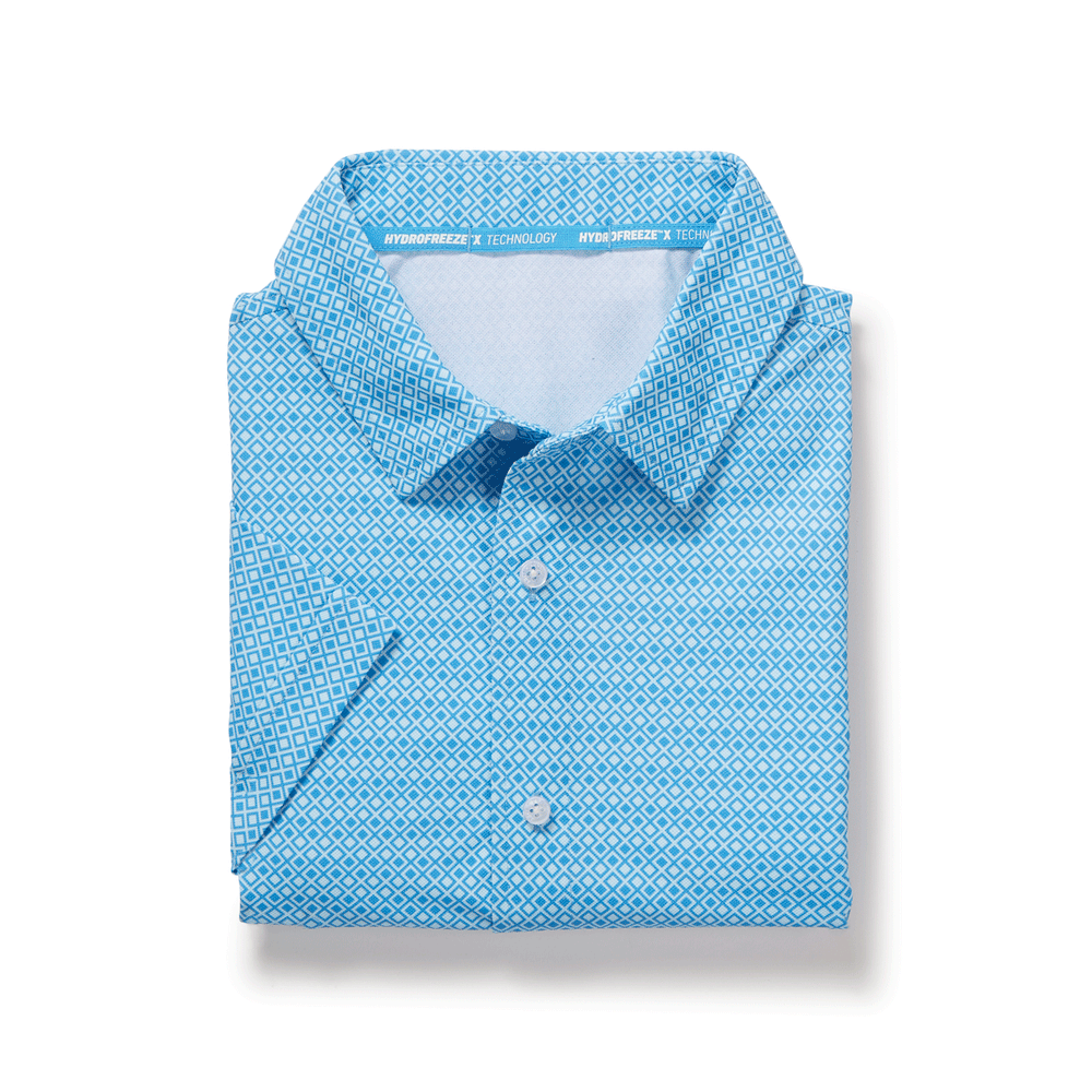 Men's Cooling Button Down Shirt - Short Sleeve - CLOSEOUT